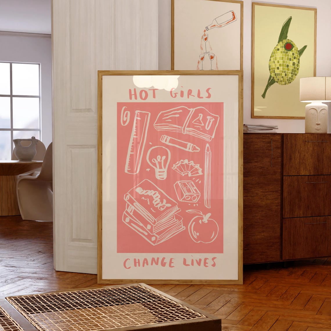 Hot Girls Change Lives Wall Print Teacher Illustration Education Poster ...