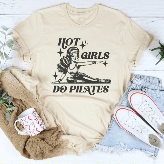 Hot Girls Do Pilates Tee Soft Cream S Peachy Sunday T-Shirt - Walmart.com