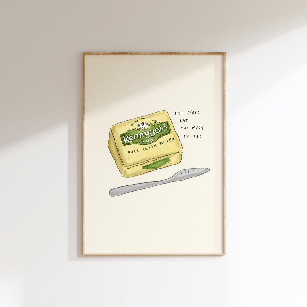 Hot Girls Eat Too Much Butter Wall Print Food and Drink Poster ...