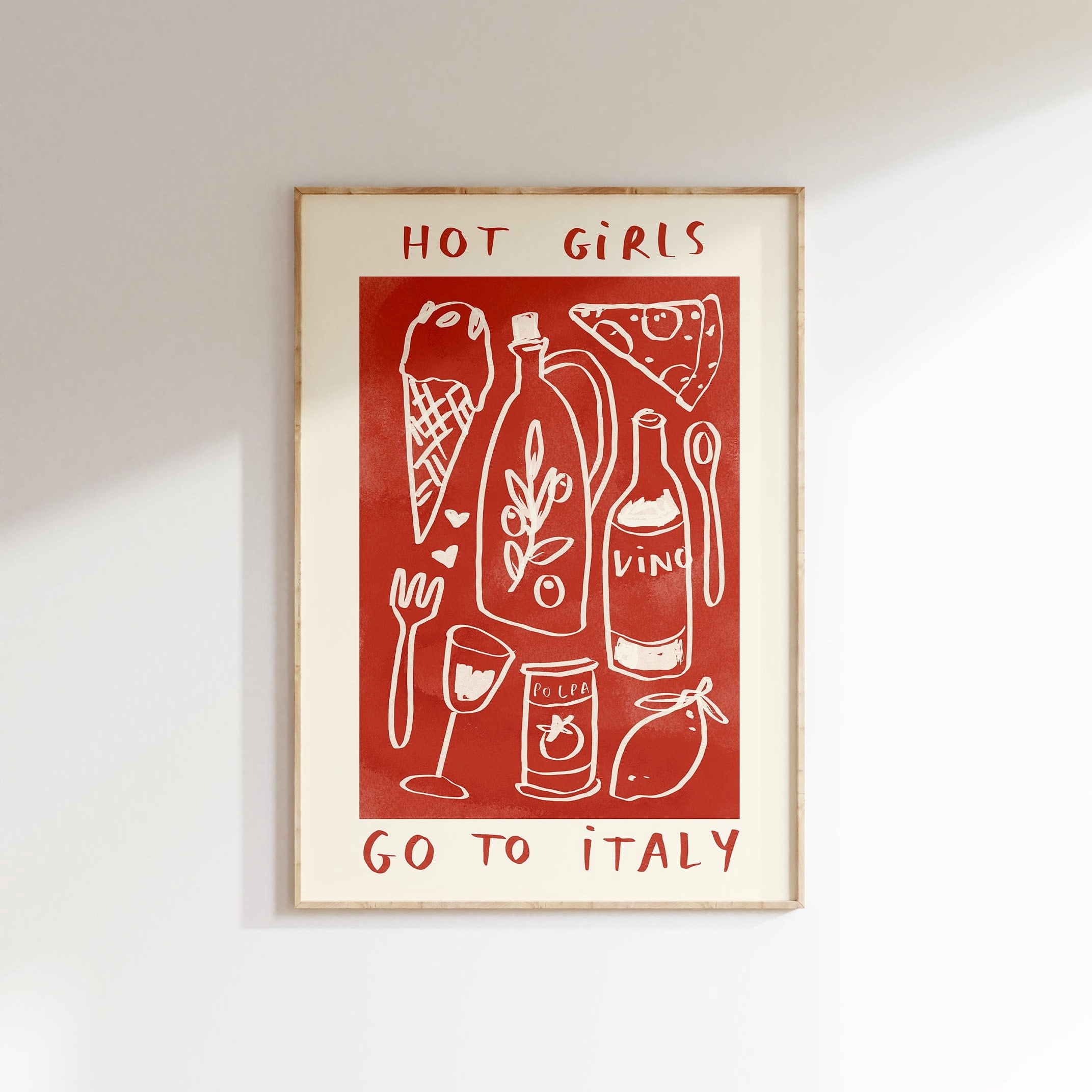 Hot Girls Go To Italy Wall Print Euro Summer Illustration Italian ...