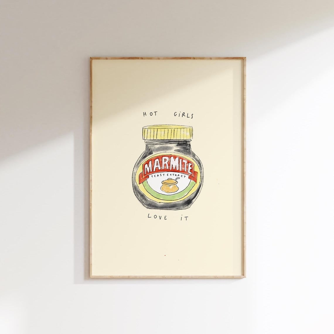 Hot Girls Love It Marmite Wall Print Marmite Vegemite Illustration Food ...