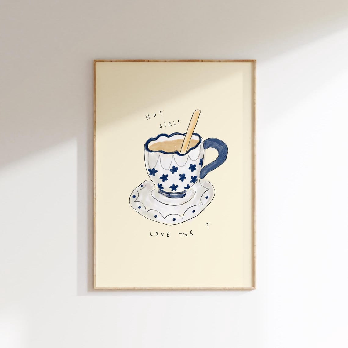 Hot Girls Love The T Wall Print Tea Drinks Illustration Gossip Poster ...