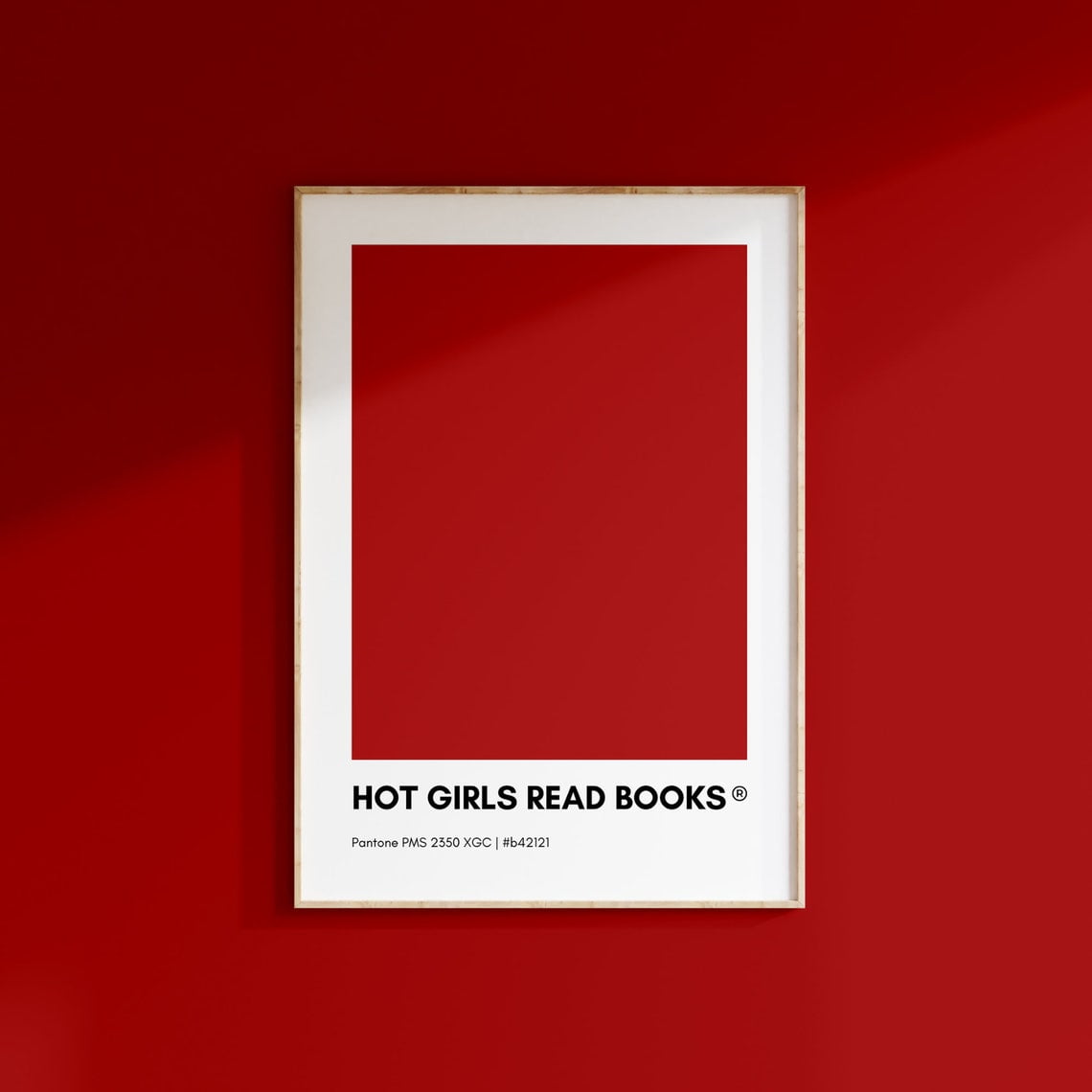Hot Girls Read Books Pantone, Red Pantone Print Poster, Red Pantone ...