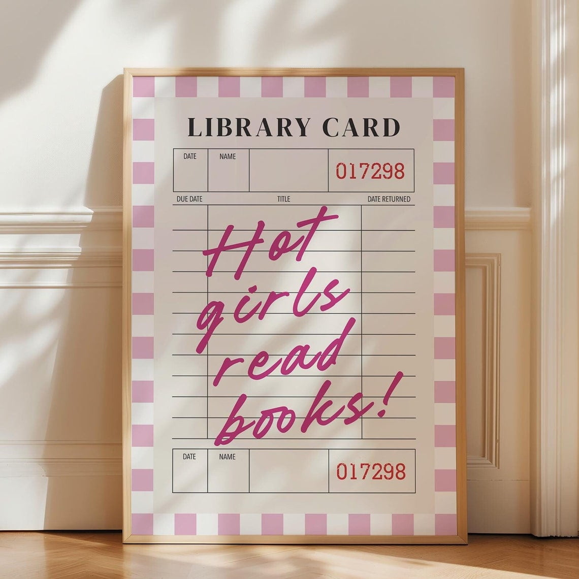 Hot Girls Read Books Print, Library Card Poster, Bookish Poster, Girly ...