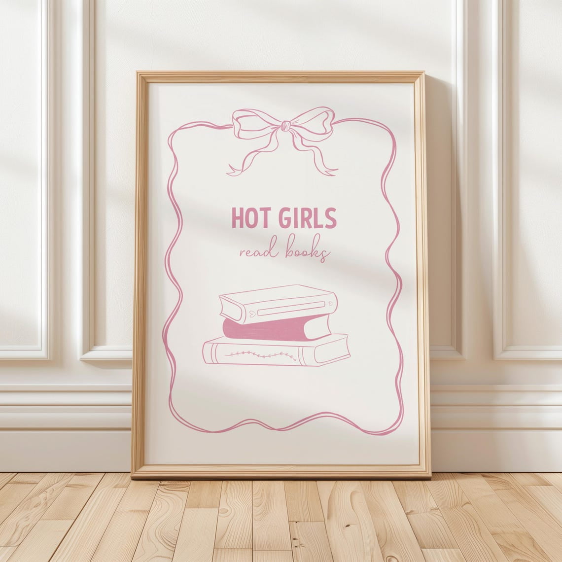 Hot Girls Read Books Print, Trendy Wall Art, Book Lover Poster, Girly ...