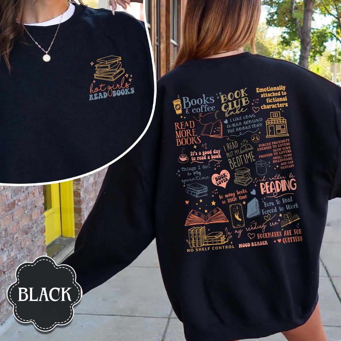 Hot Girls Read Books Sweatshirt, Reading Shirt, Read More Books Shirt ...