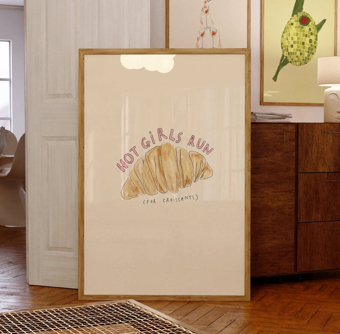 Hot Girls Run.. For Croissants Wall Print Food And Drink Artwork ...