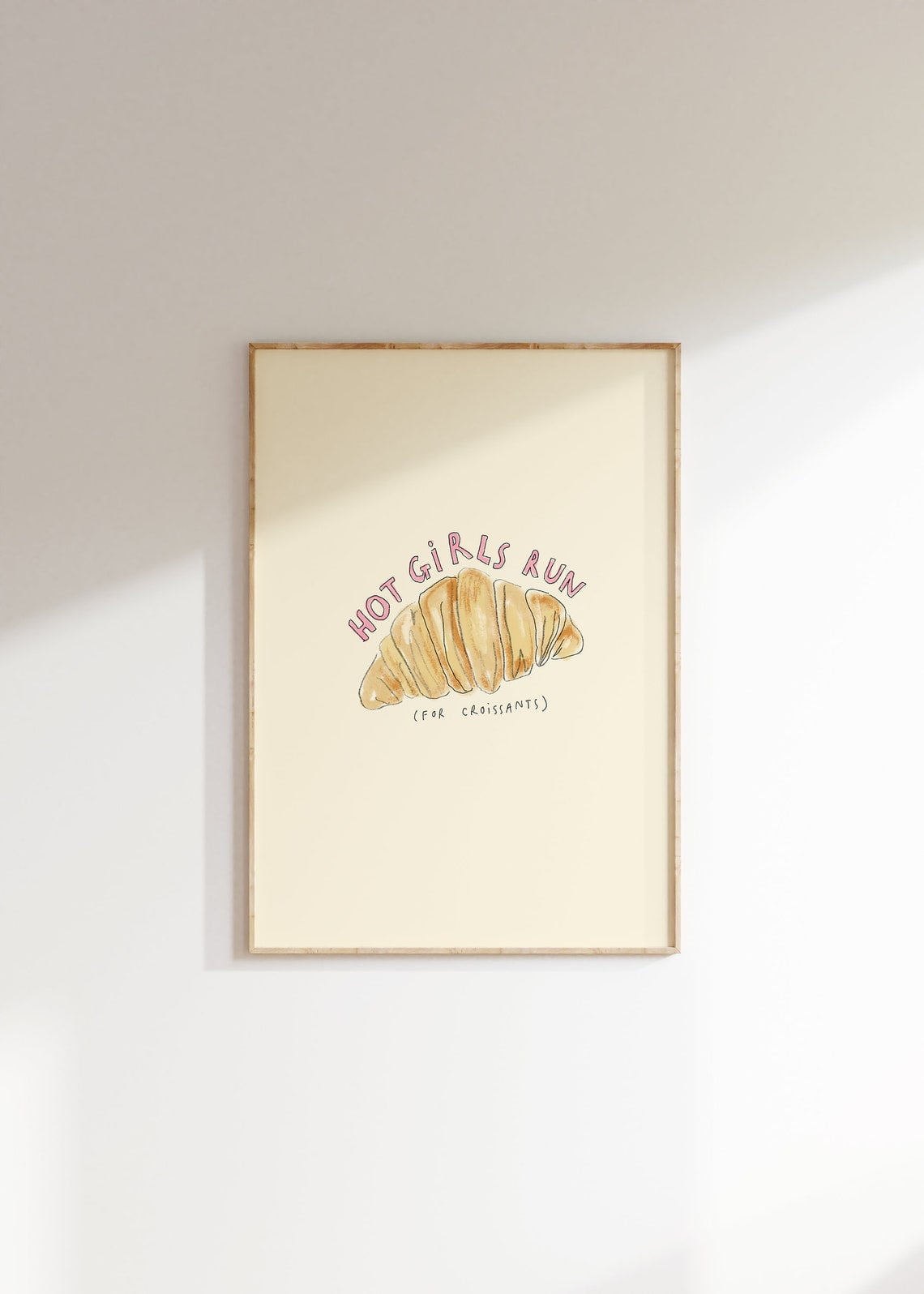 Hot Girls Run.. For Croissants Wall Print Food And Drink Artwork ...