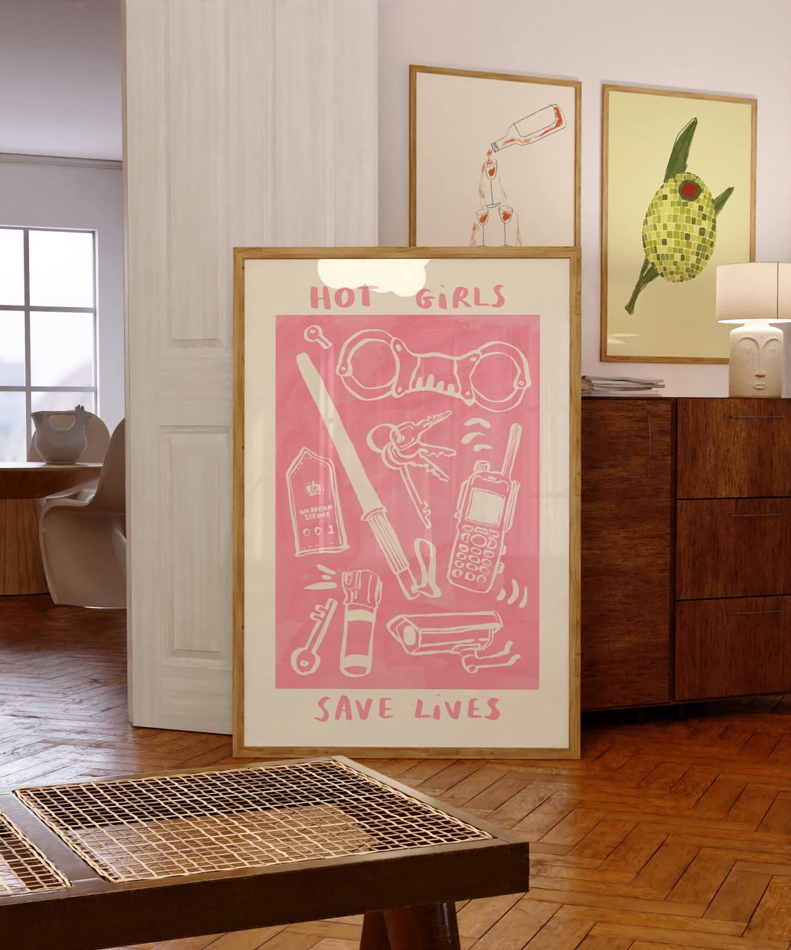 Hot Girls Save Lives Wall Print - Prison Officer Police Illustration ...