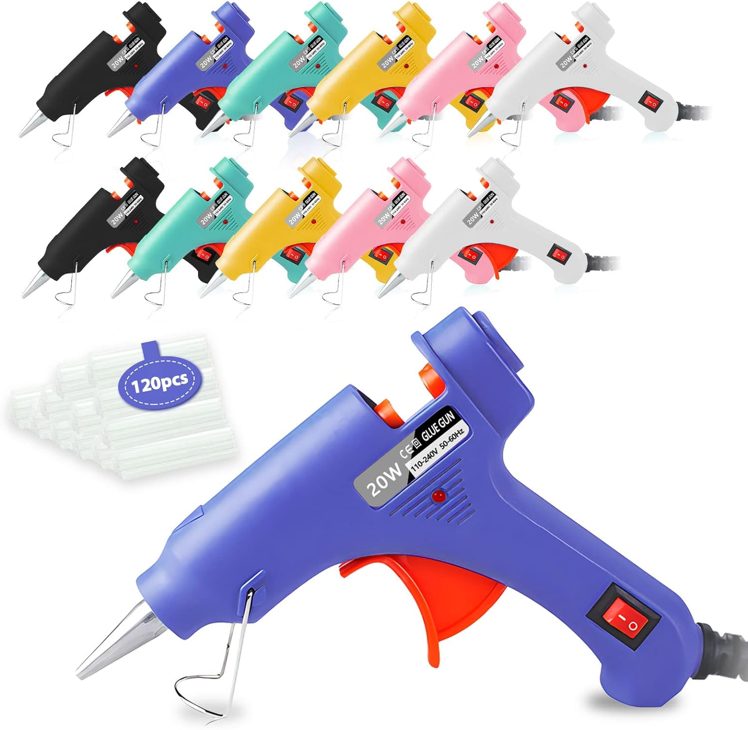 Hot Glue Gun, 12 Pack Mini Glue Gun with 120 Glue Sticks, Craft Glue ...