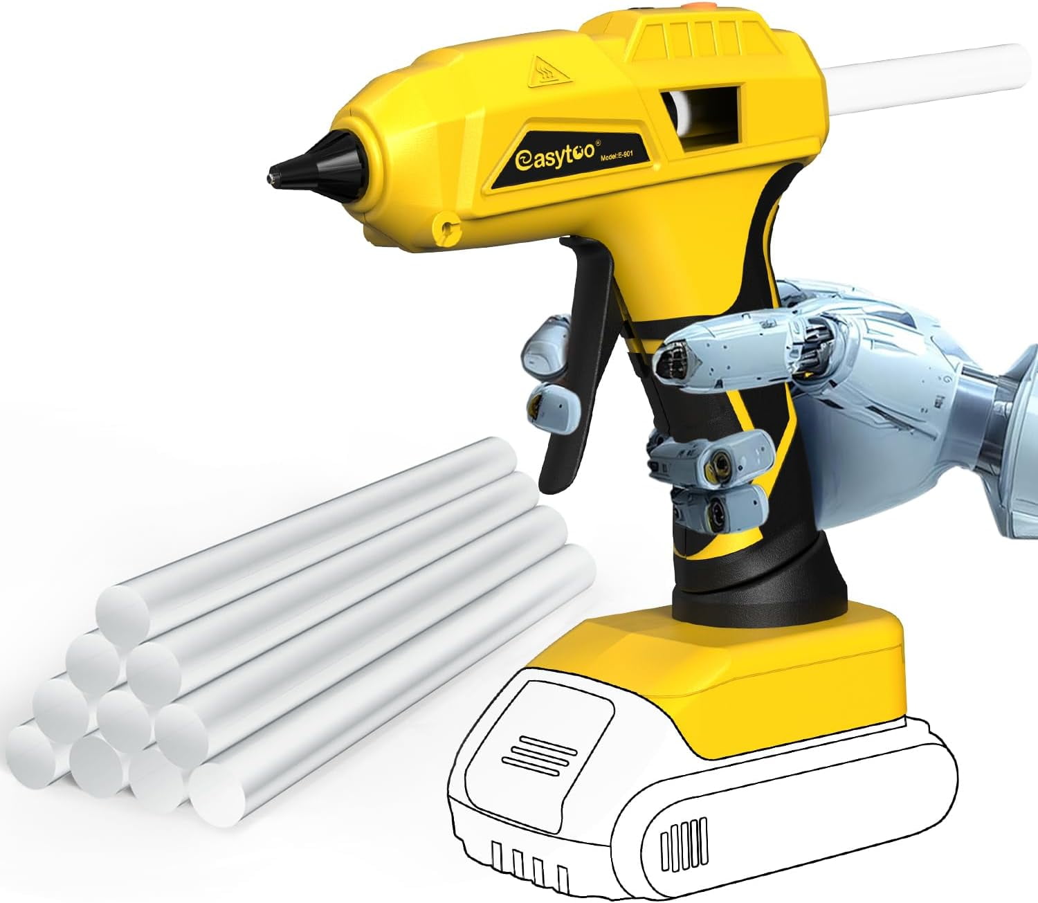 Hot Glue Gun Cordless – Craft Guns, Compatible with 20V Lithium-ion ...