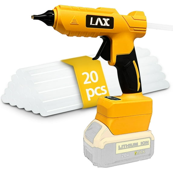 Hot Glue Gun for Dewalt 20V Battery, 100W Cordless Glue Gun Set with ...