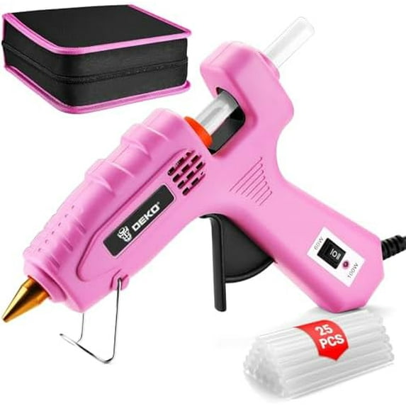 Hot Glue Gun Full Size: 60/100Watt Dual Temp Hot Glue Gun Kit with 25 ...