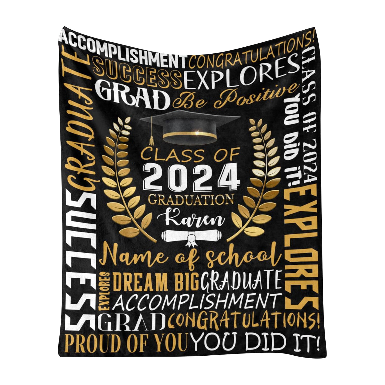 Hot Graduation Decorations Class of 2024 Graduation Blanket ...