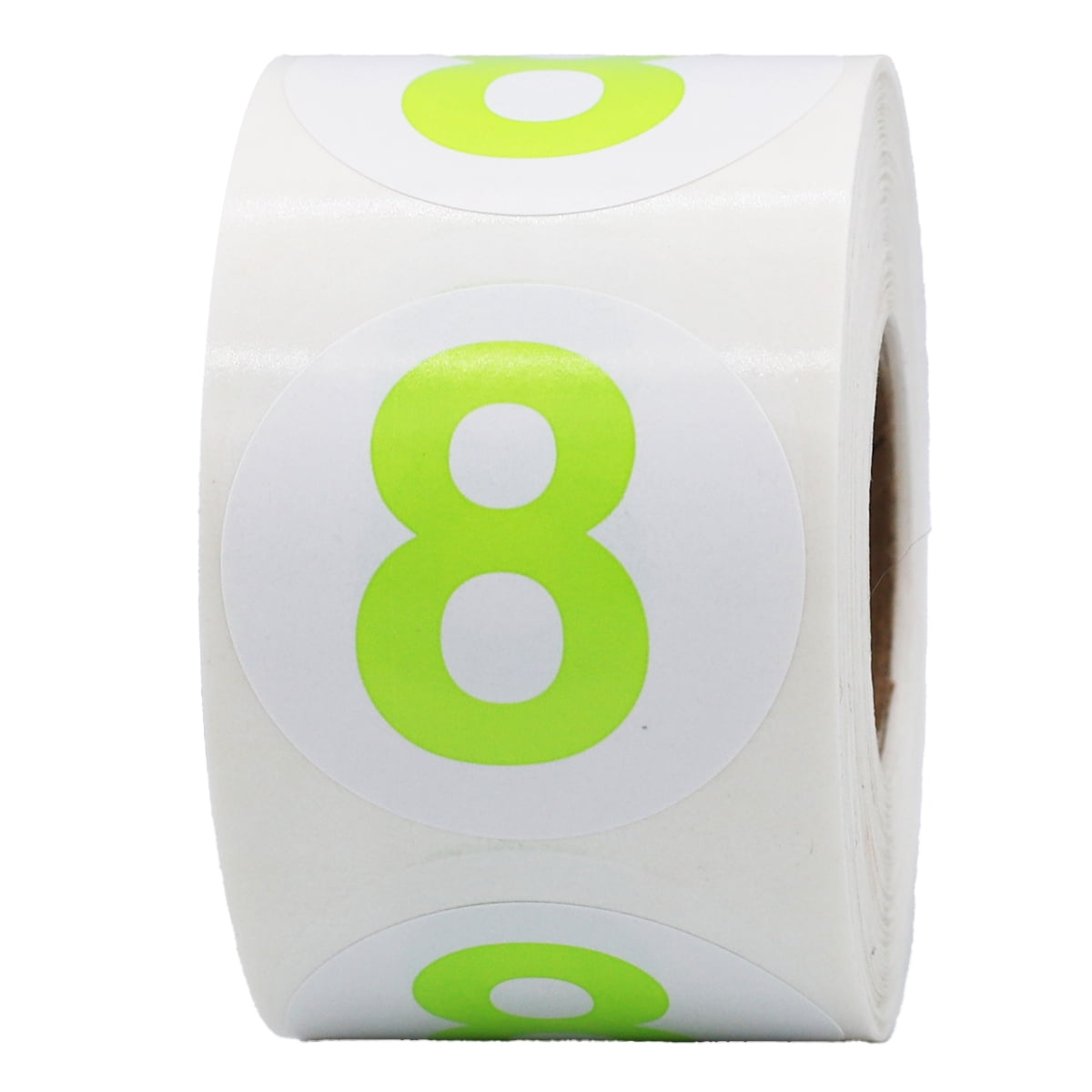 Hot Green Number 8 Circle Stickers | 1.5" Inches Round | 500 Pack ...