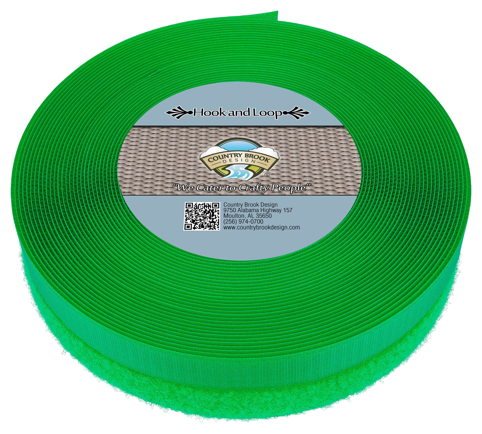 Country Brook Design® Hot Green Sew On Hook And Loop (1 inch, 50 yards ...