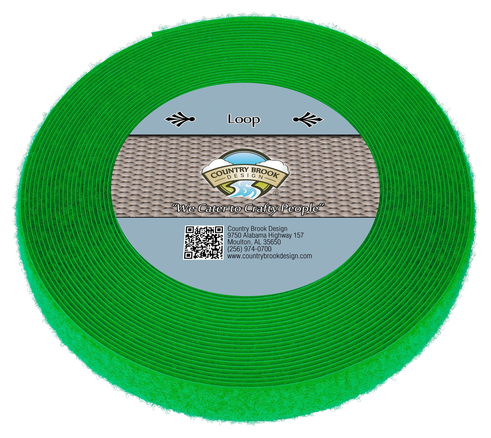 Country Brook Design® Hot Green Sew On Loop Only (1 inch, 10 yards ...