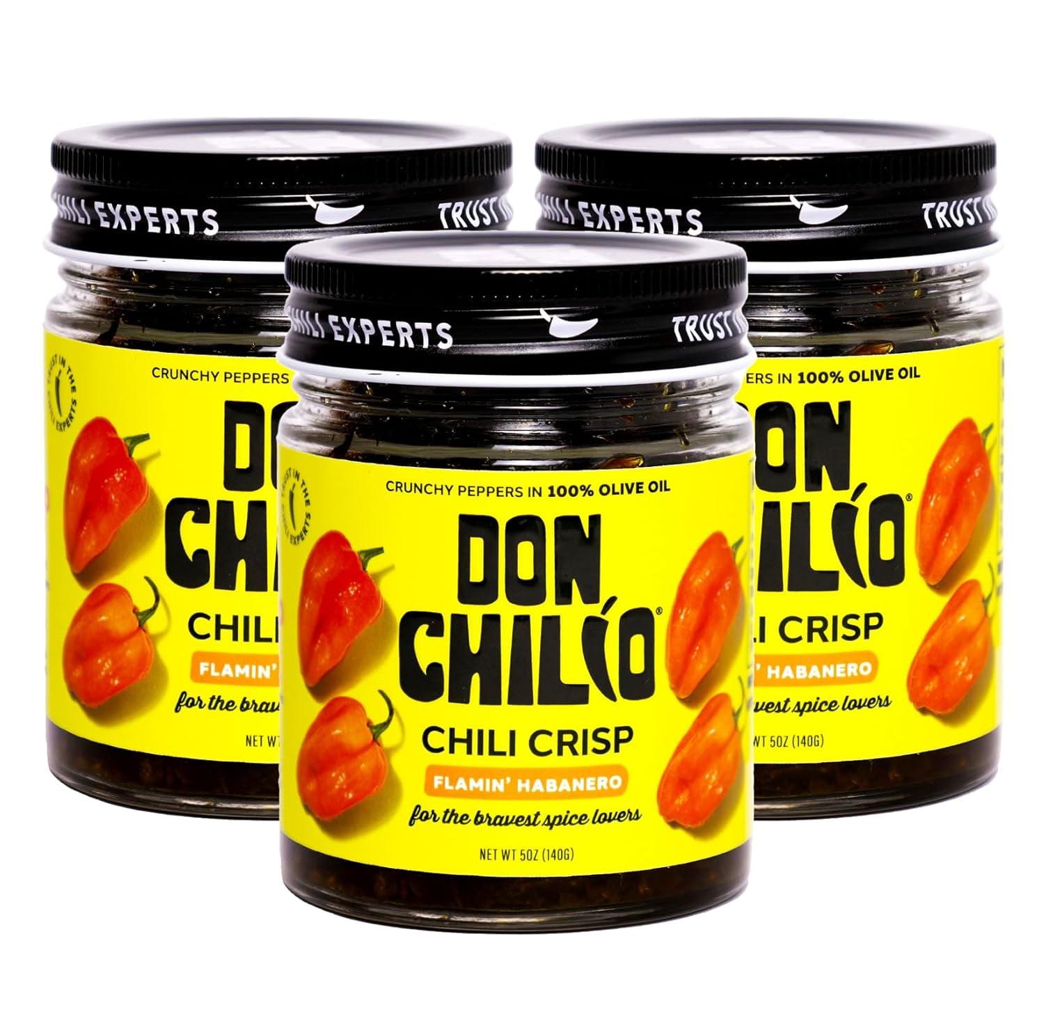 Hot Habanero Mexican Chile Crisp, 5 oz., 3 Pack – Crunchy Sliced Habanero Fried Chili Peppers in ...