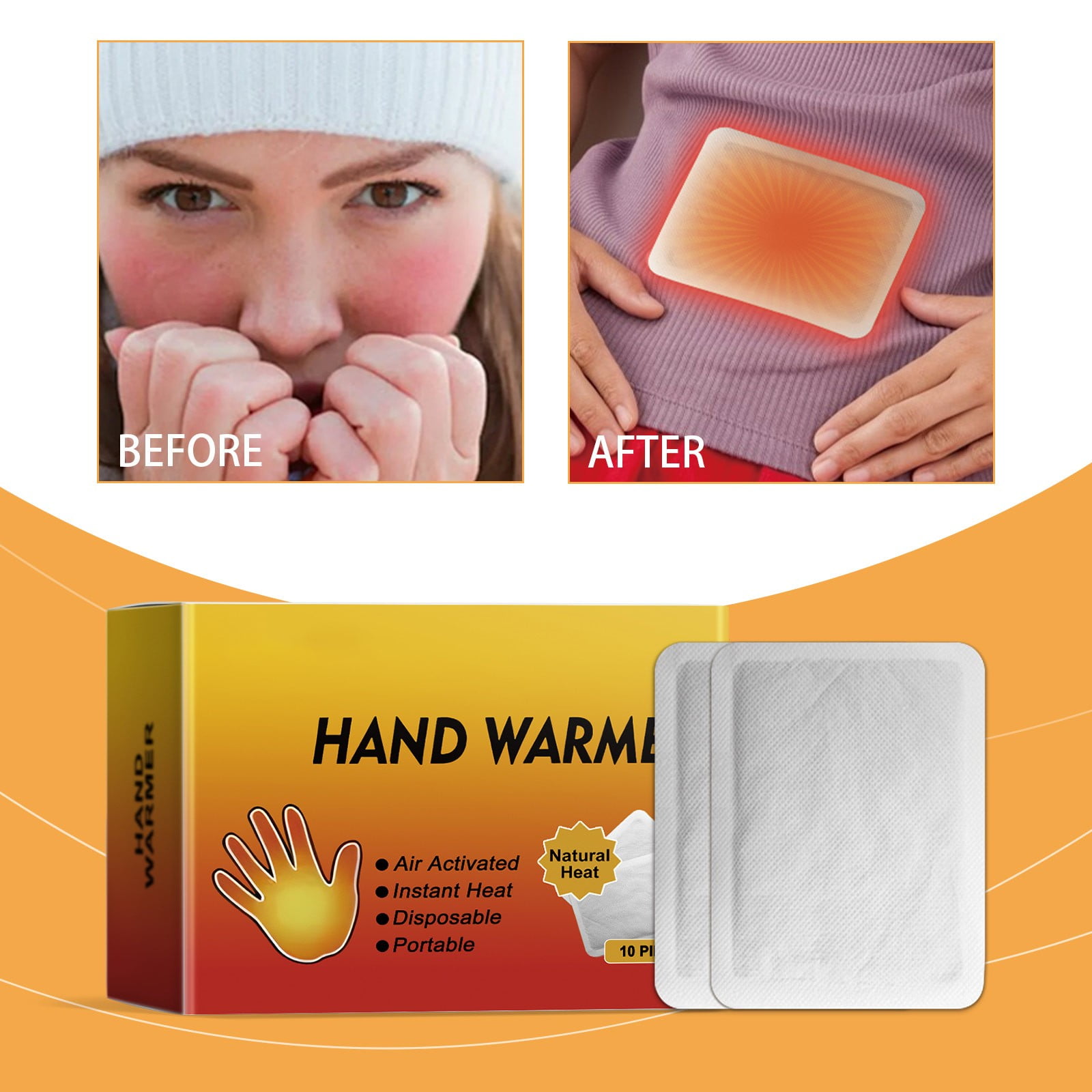 Hot Hand Warmers 11 Hours Long Lasting， Natural Odorless Safe Single ...