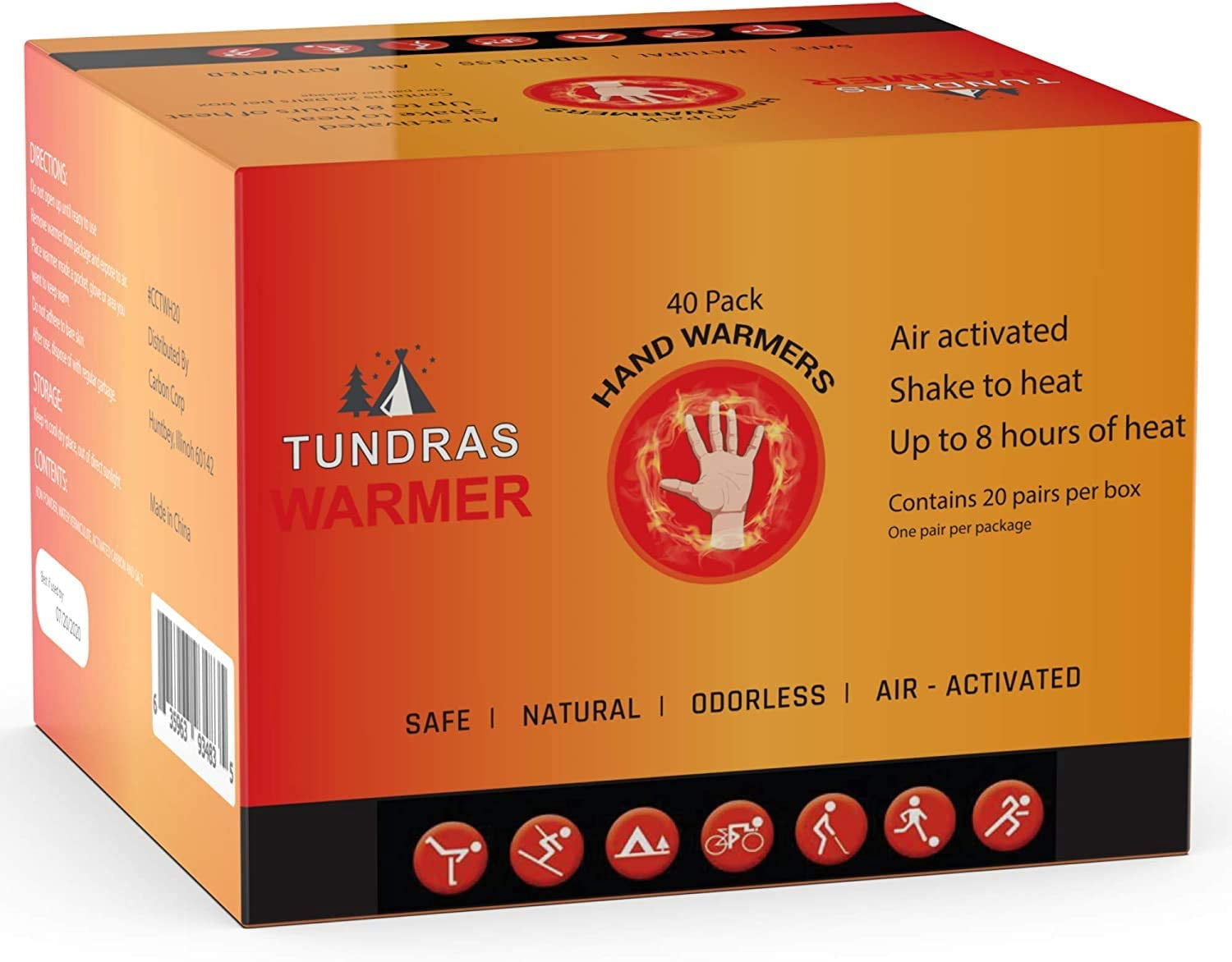 Hot Hand Warmers Natural Safe - 160 Warmers - Long Lasting Natural Safe ...