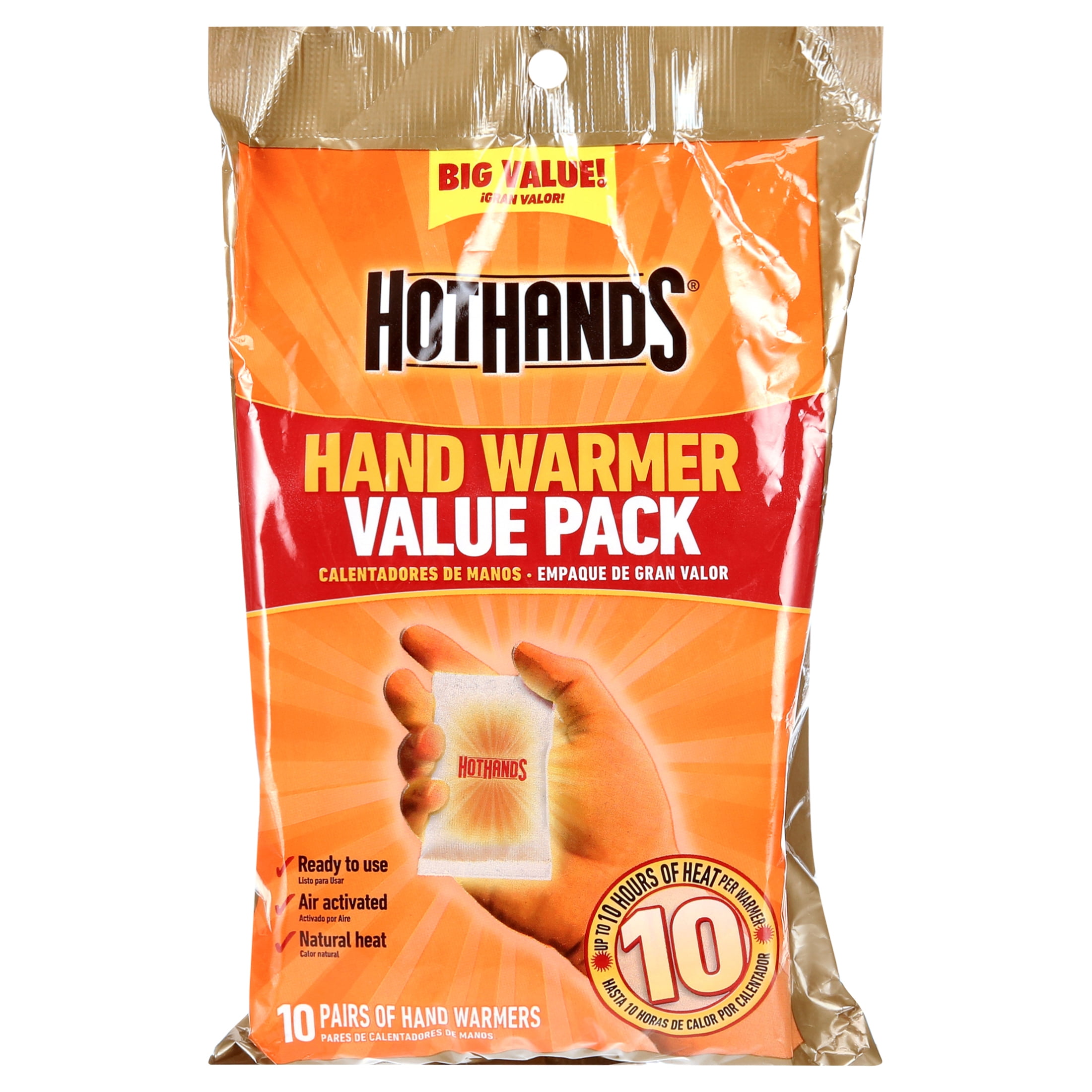 HotHands Hand Warmer 10 Pair Value Pack Disposable Warm Pouch in Bulk Walmart