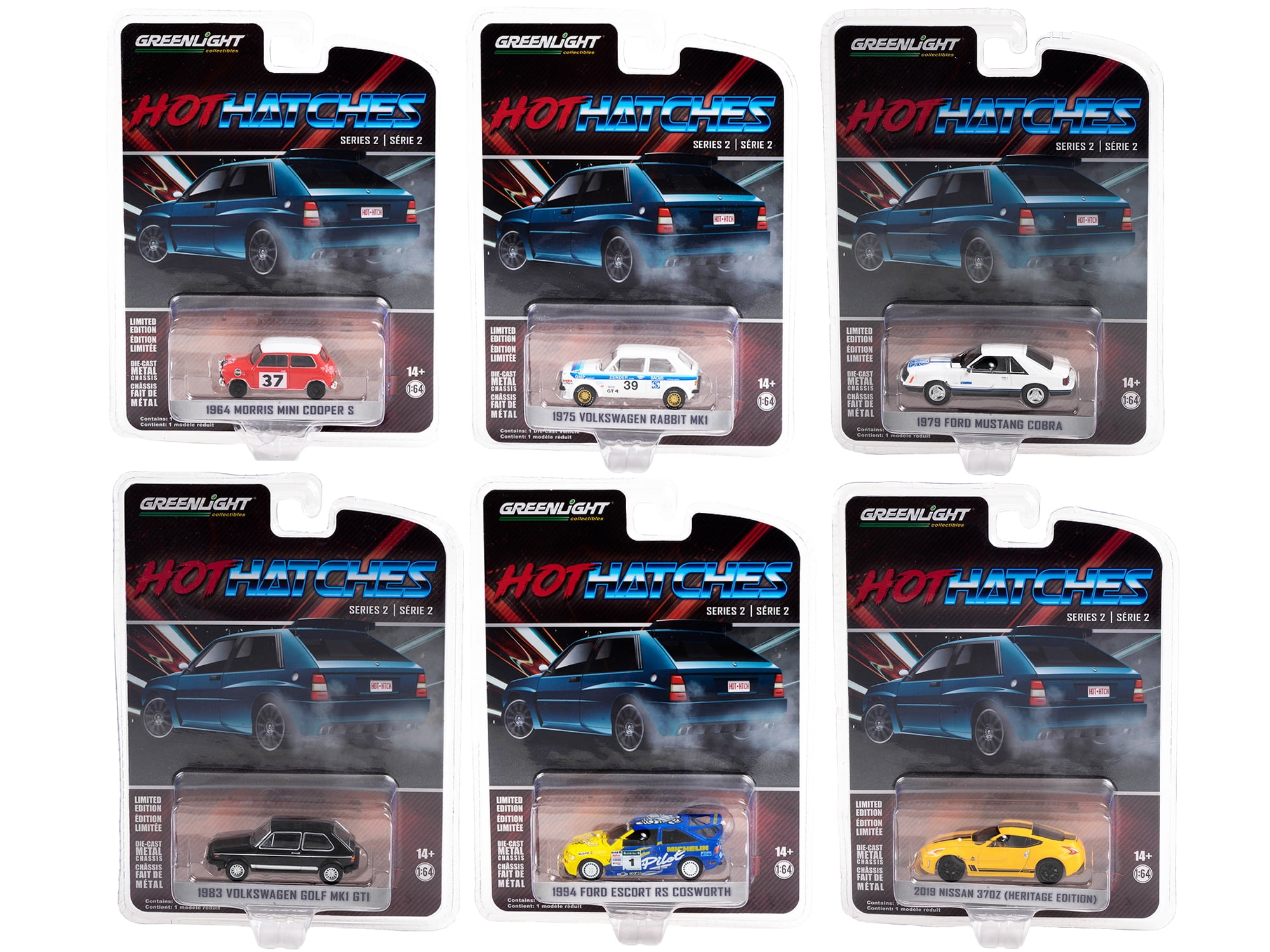 "Hot Hatches" Set of 6 pieces Series 2 1/64 Diecast Model Cars by ...