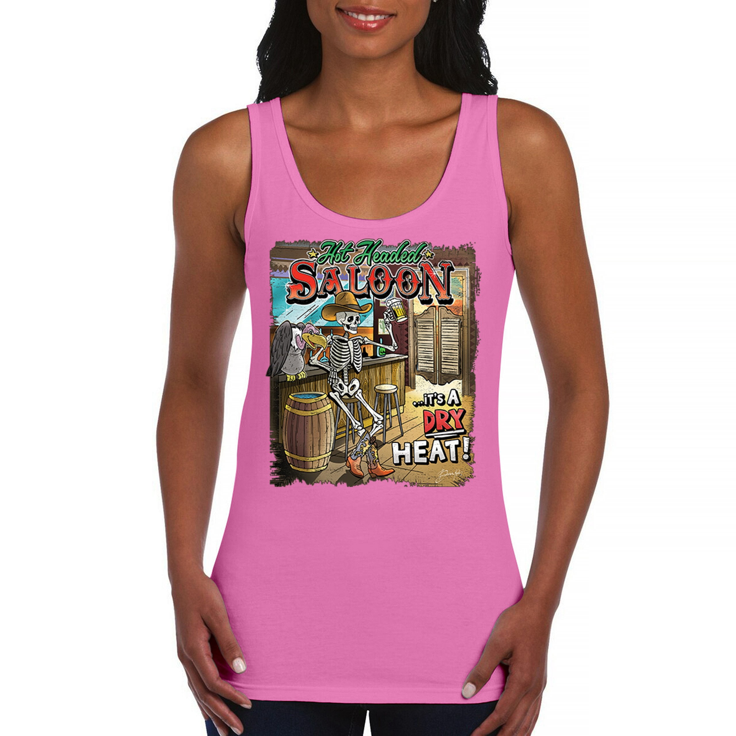 Hot Headed Saloon Women's Tank Top But its a Dry Heat Funny Skeleton ...