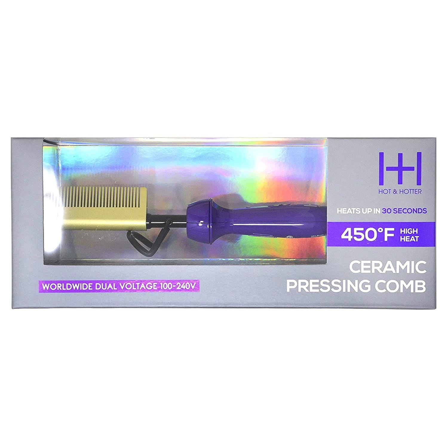 Hot & Hotter Pressing Comb Purple Gold Ceramic Straight,Pack of 3 ...