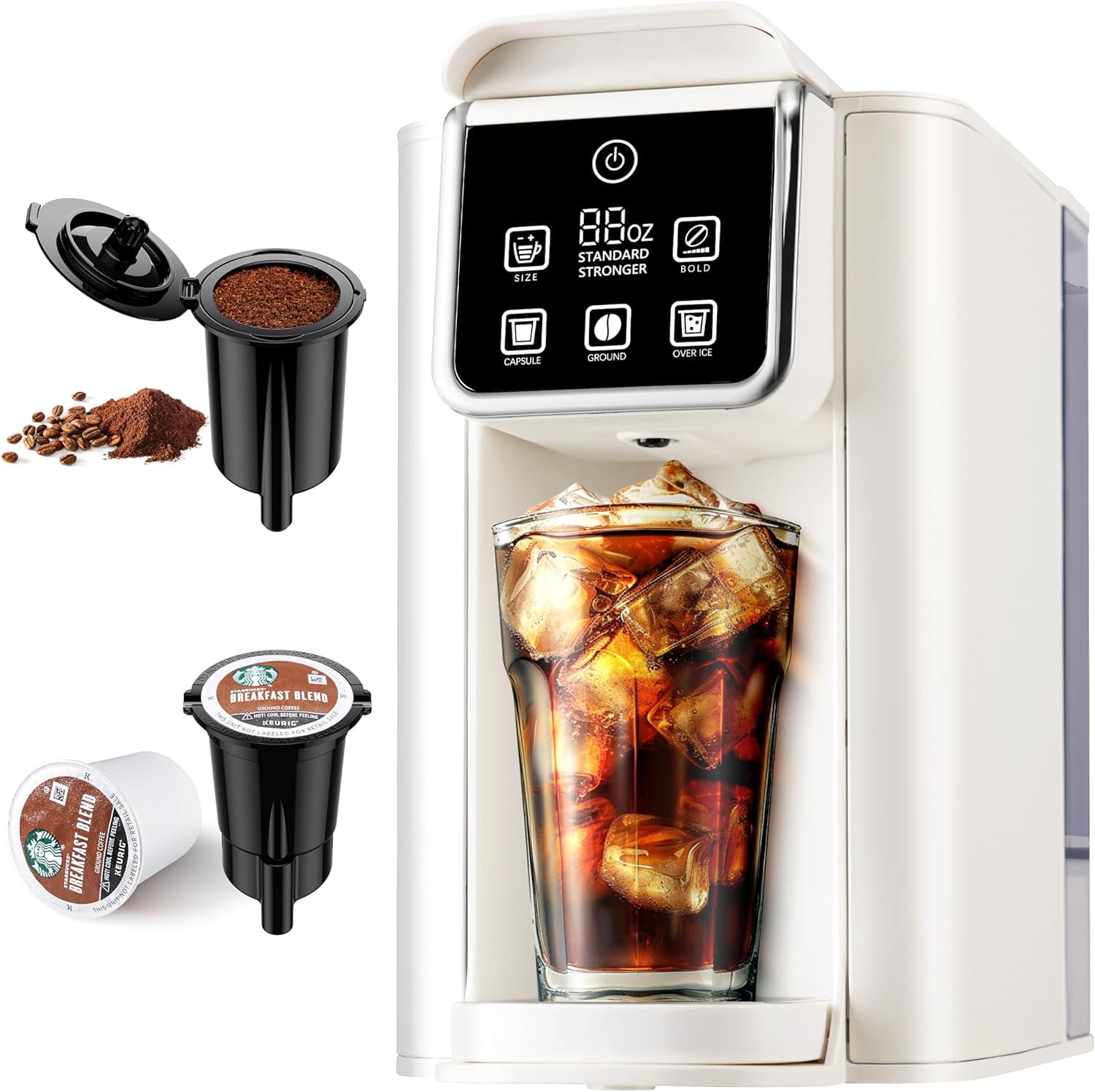 Hot & Iced Coffee Maker with Bold Setting, Single Serve Coffee Maker ...