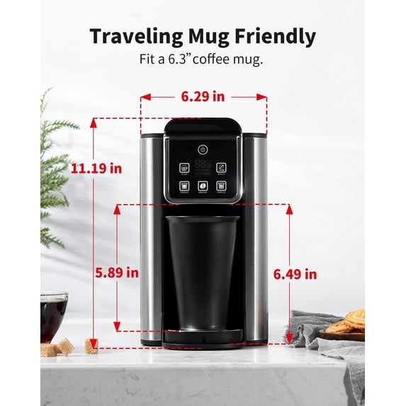 Hot & Iced Coffee Maker with Bold Setting, Single Serve Coffee Maker ...