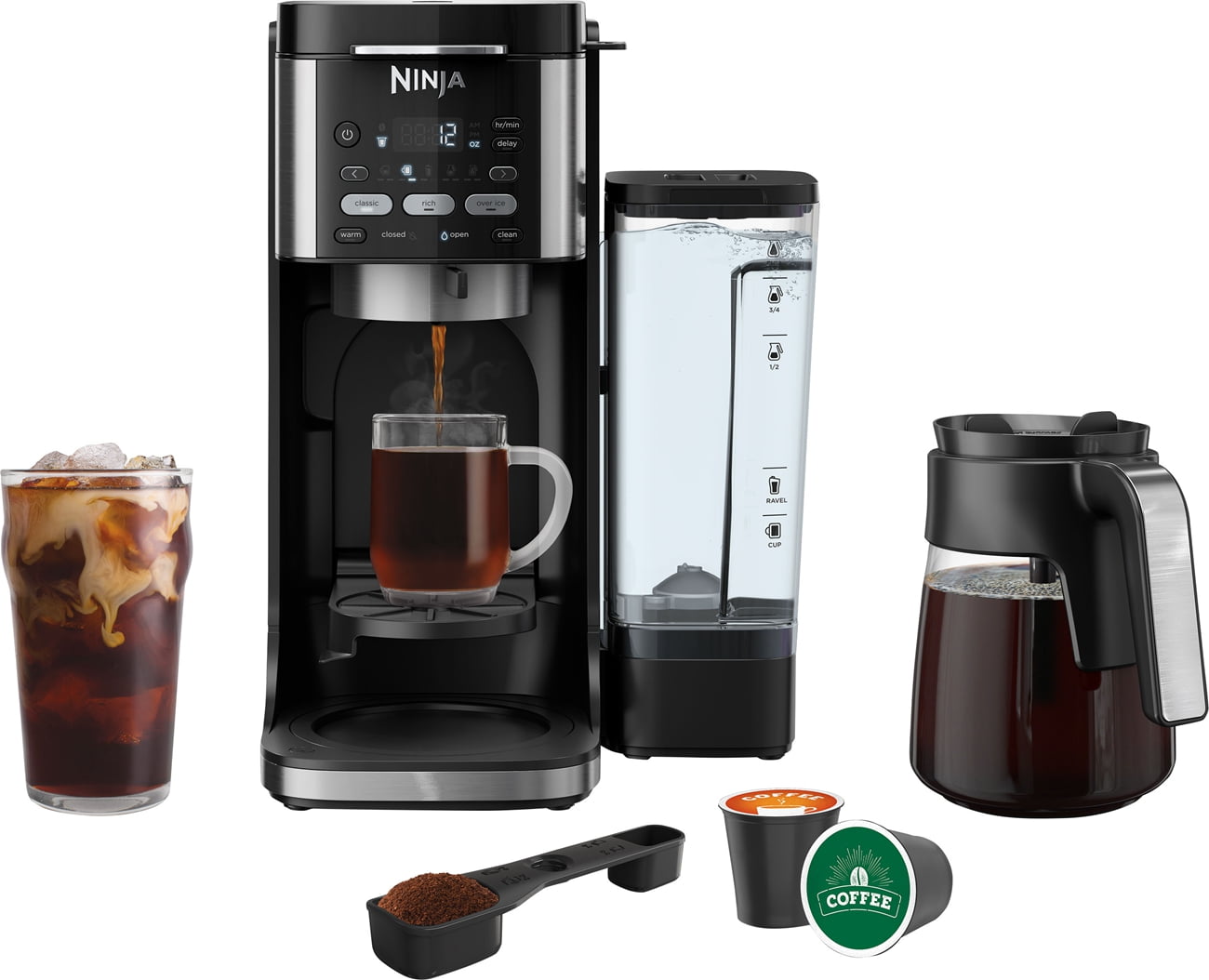 Hot & Iced Coffee Maker, Single-Serve, compatible with K-Cups & 12-Cup ...