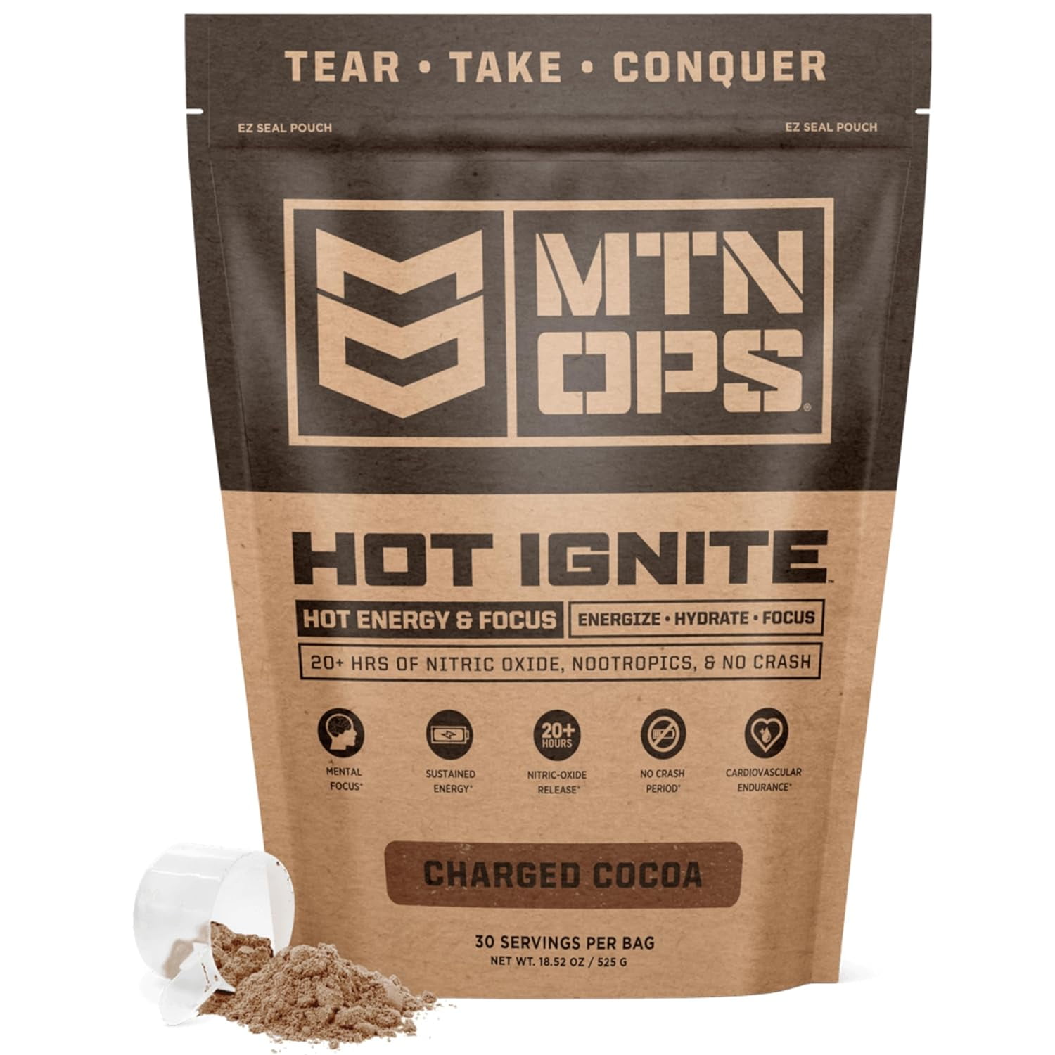 Hot Ignite Supercharged Energy Drink Mix Focus Enhancer, Charged Cocoa ...