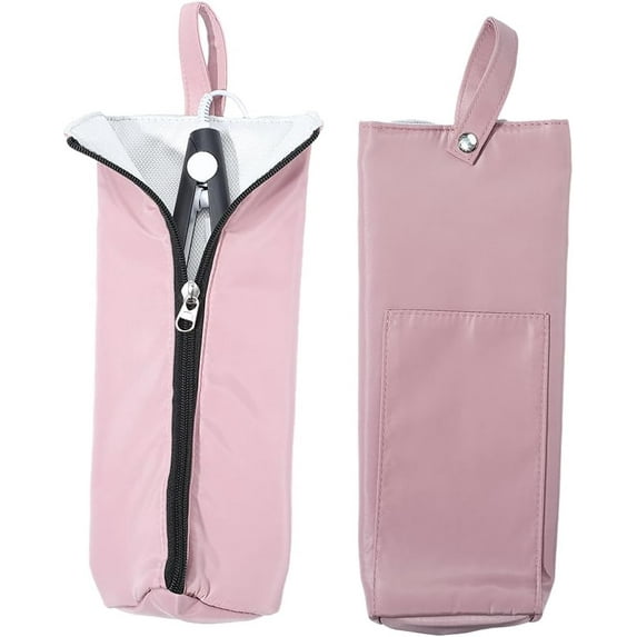 Hot Iron Holder Bag Pink Nylon Heat Resistant Portable Hair Travel ...