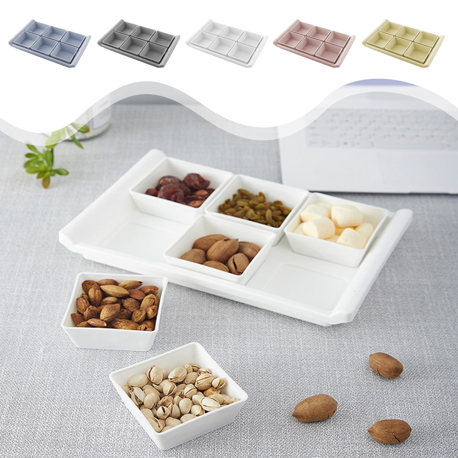 Hot Item Deal, 6 Slot Snack Tray, Multi Compartment Organizer, Easy ...