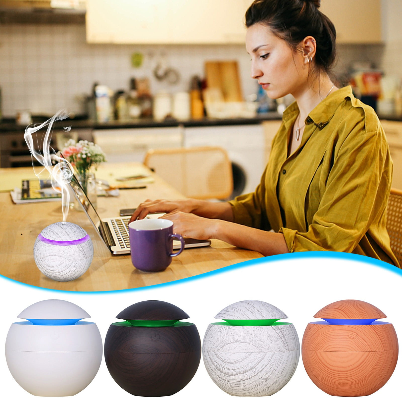 Hot Item Deal, USB Car Humidifier, 120ML Portable Air Mist, Wood Grain ...