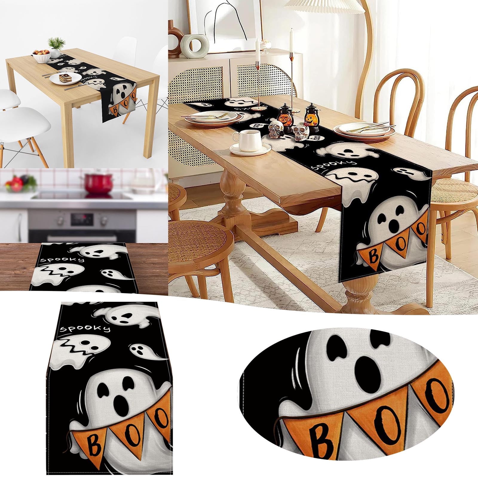 Hot Item! Skeleton Pumpkin Specter Spiderlike Creature Kitchen Table ...