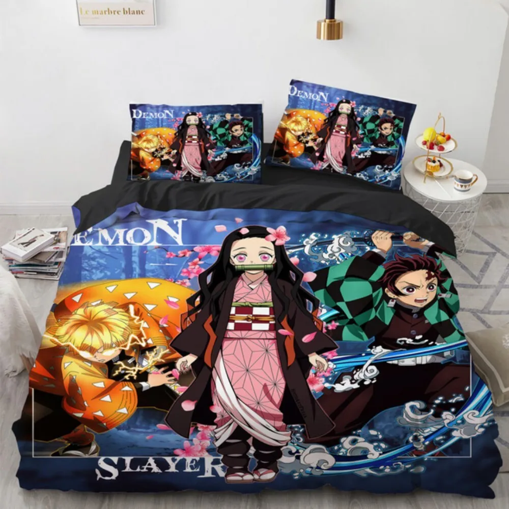 Hot Kamado Nezuko Bedding Sets Anime Demon Slayer Bedspread for Teens ...