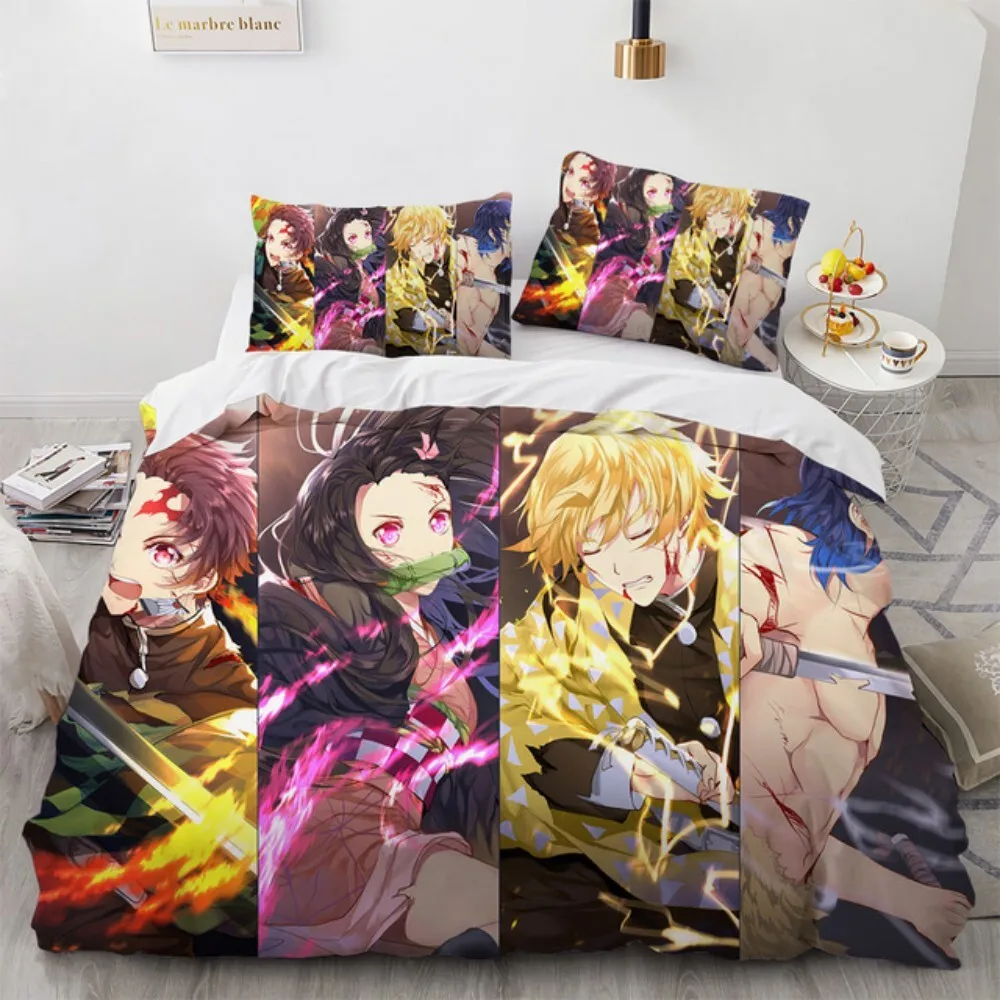 Hot Kamado Nezuko Bedding Sets Anime Demon Slayer Bedspread for Teens ...