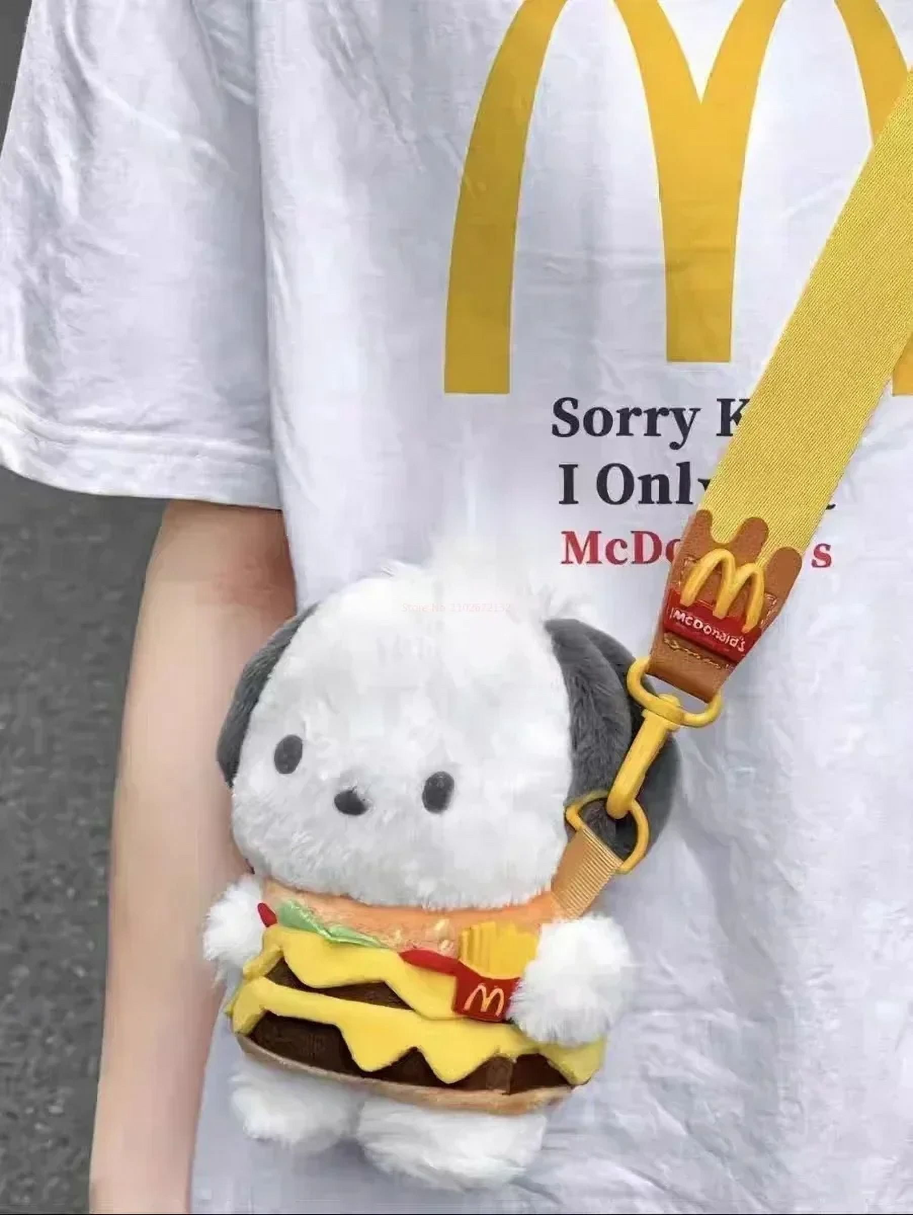 Hot Kawaii Pochacco Hamburger Plush Doll Bag Clothes Crossbody Bag Toys ...