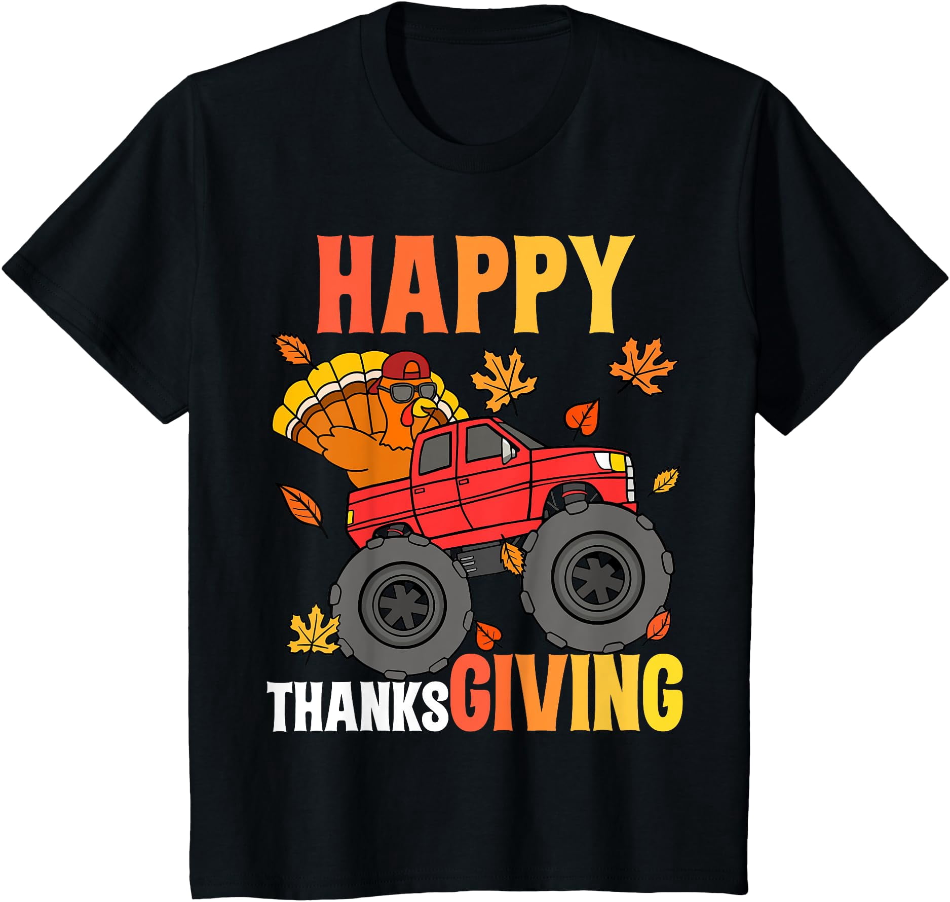 Hot Kiraa Tee With Monster Truck Turkey Happy Thanksgiv S-5Xl T-Shirt ...