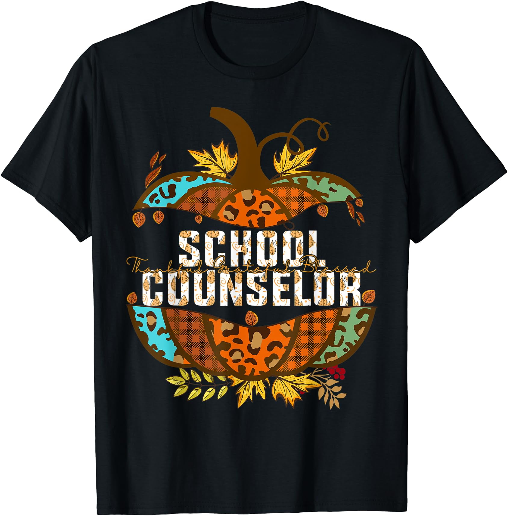 Hot Kiraa Tee With School Counselor Thankful Grateful Fall Pumpkin S ...