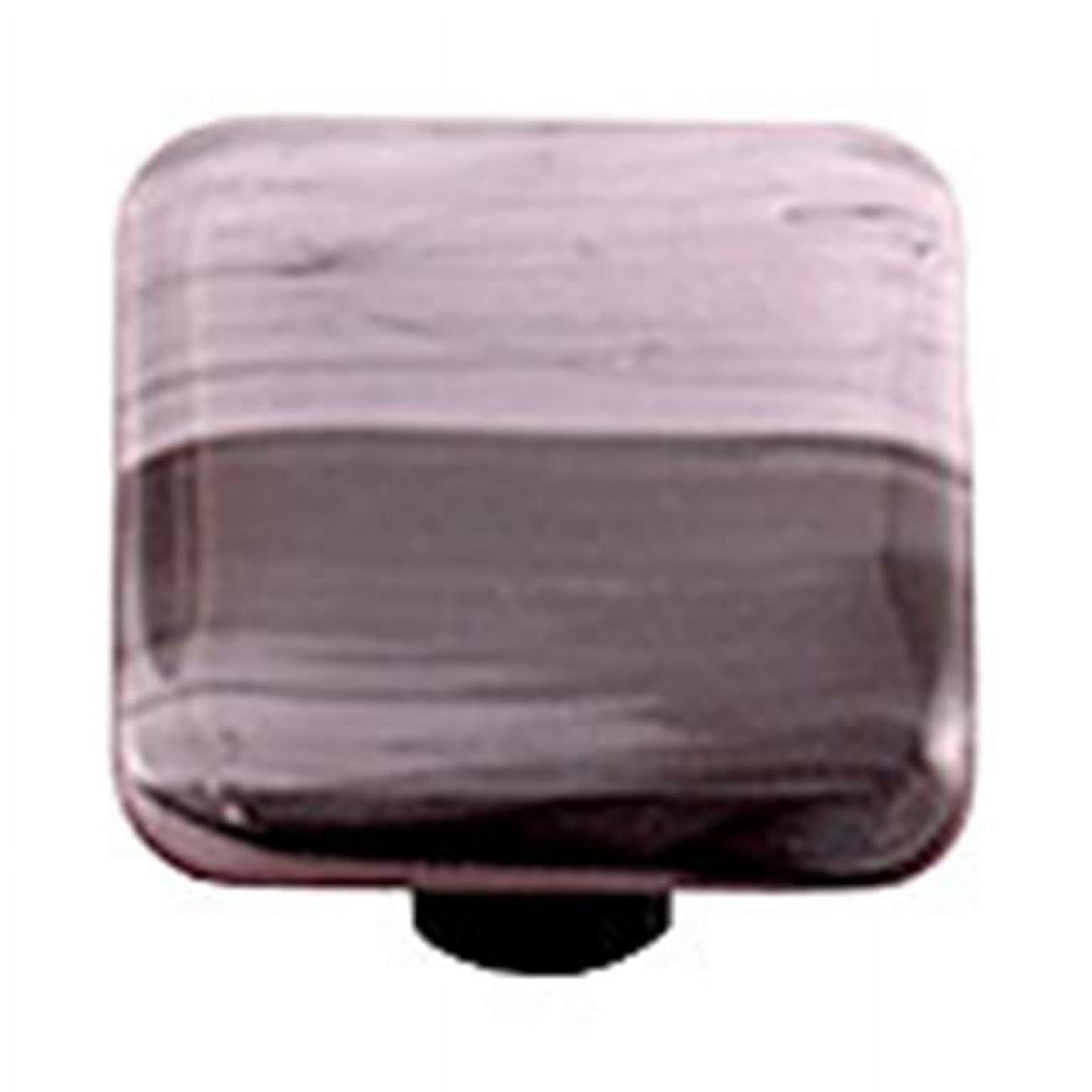 Hot Knobs Black Swirl Dusty Lilac Square Glass Cabinet Knob - Aluminum ...