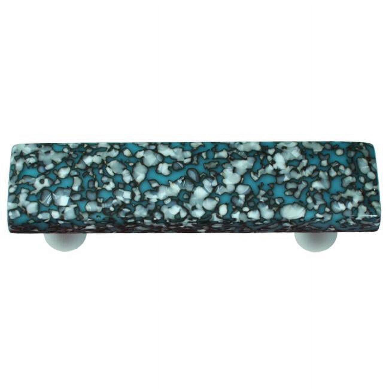 Hot Knobs Granite Turquoise Blue & French Vanilla Rectangle Glass ...