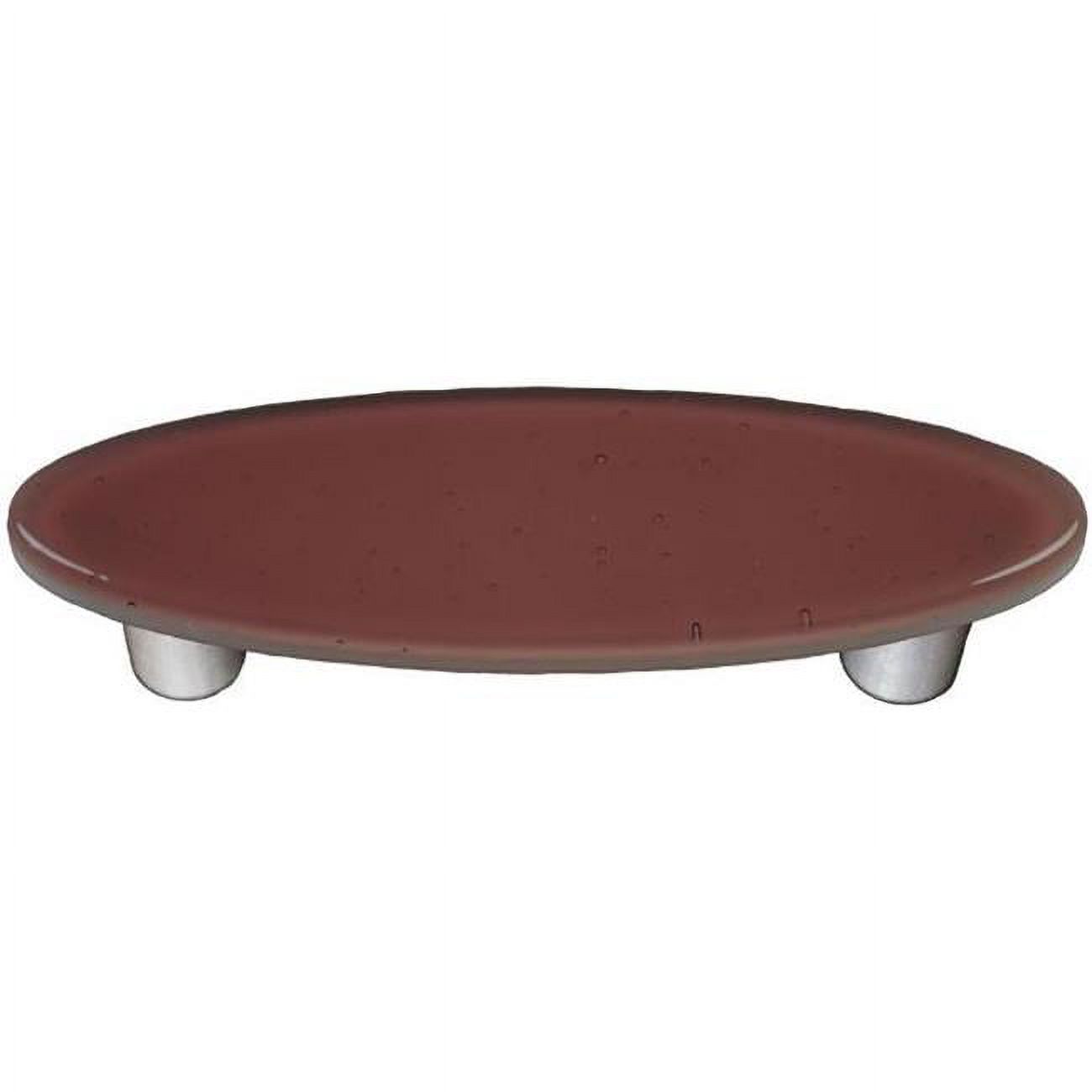 Hot Knobs HK1037-POB Light Plum Oval Glass Cabinet Pull - Black Post ...