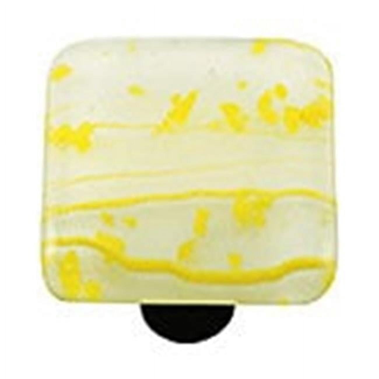 Hot Knobs HK3003-KB Mardi Gras Yellow with White Square Glass Cabinet ...