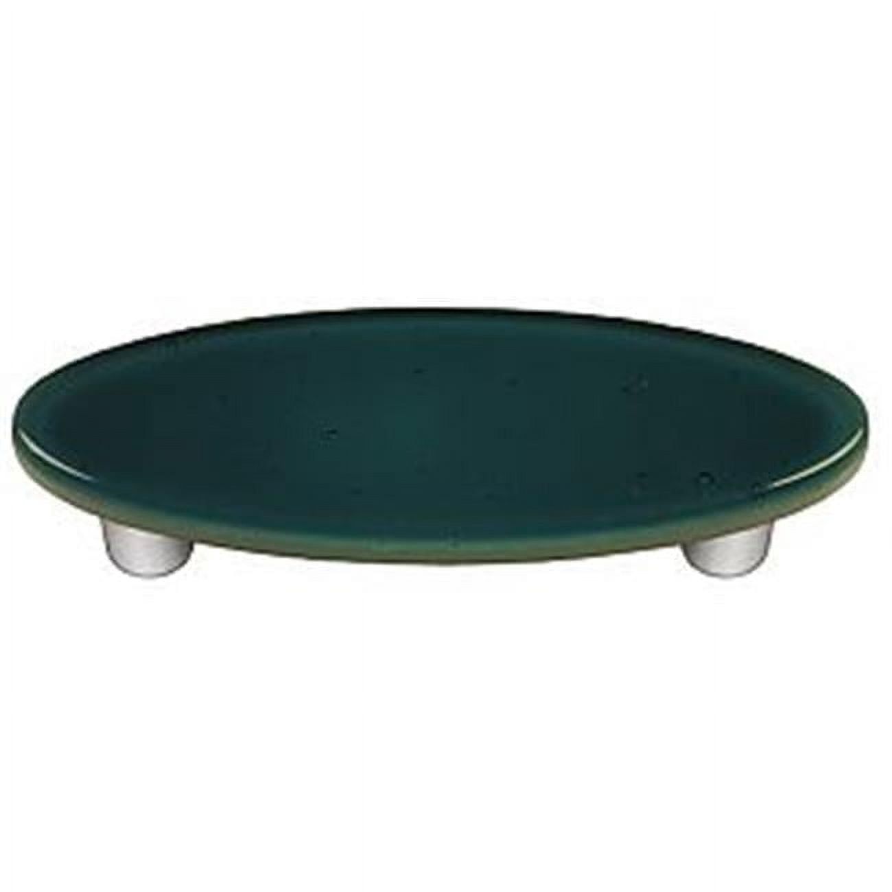 Hot Knobs Steel Blue Oval Glass Cabinet Pull - Aluminum Post - Handmade ...