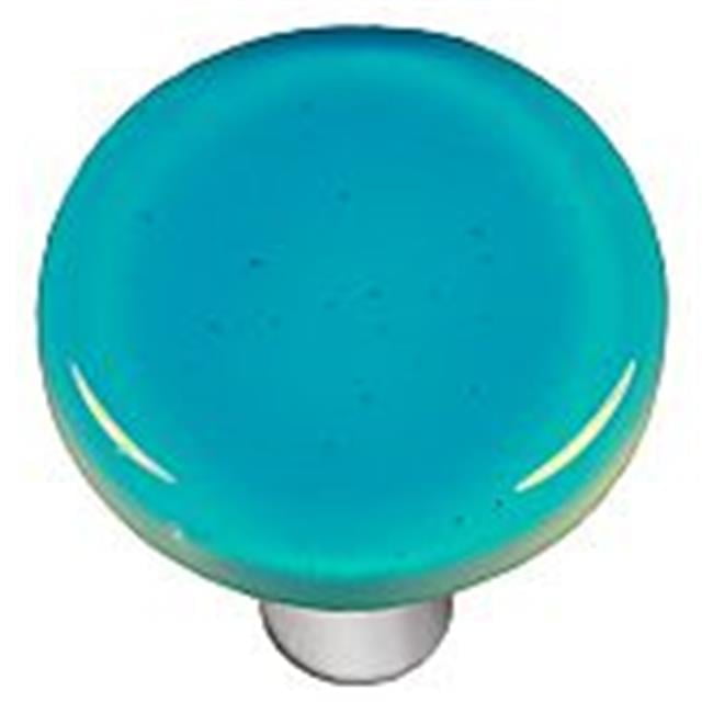 Hot Knobs Turquoise Blue Round Glass Cabinet Knob - Aluminum Post - Handmade Artisan Style Glass ...
