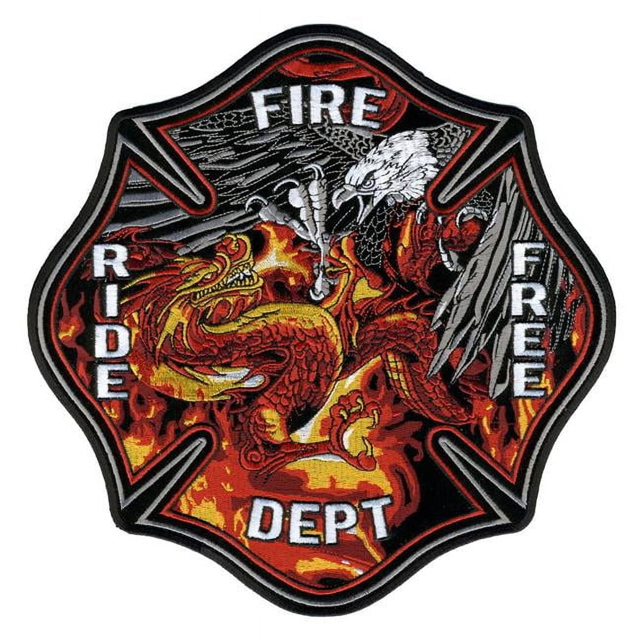 Hot Leathers PPA6137 10 x 10 in. Eagle Vs Fire Dragon Patch - Walmart.com