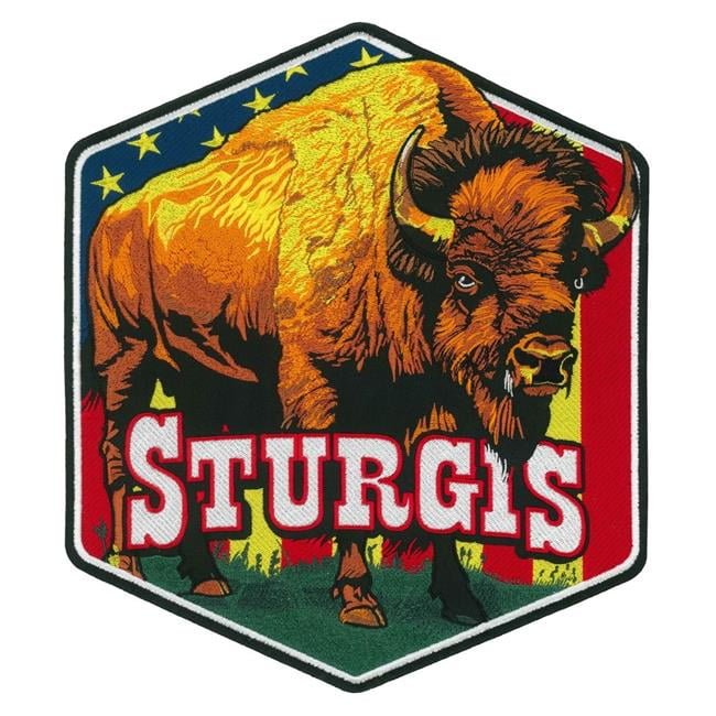 Hot Leathers 10 x 11.4 in. Sturgis Bison Americana Patch - Multi Color ...