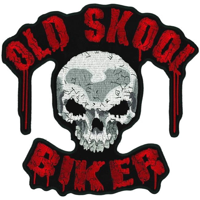 Hot Leathers PPA2217 11 x 11 in. Old Skool Biker Patch - Black & Red ...